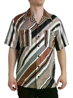 DOLCE & GABBANA Diagonal-striped Silk Shirt