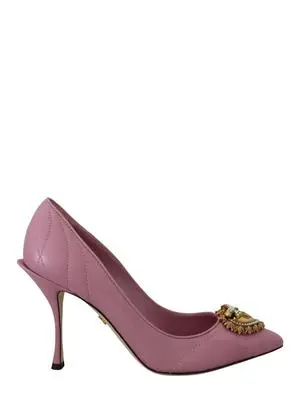 Dolce & Gabbana Devotion Quilted Leather Pumps - Pink