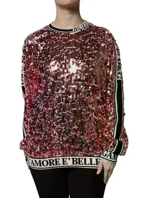 Dolce & Gabbana Sequin Embellished Sweatshirt - Pink