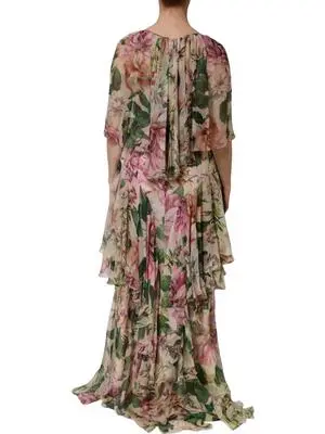 DOLCE & GABBANA Dolce & Gabbana Floral Print Tiered Maxi Dress