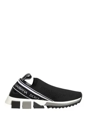 Dolce & Gabbana Sorrento Slip-on Sneakers With Logo Tape - Black