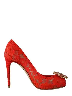 DOLCE & GABBANA Dolce & Gabbana Taormina Lace Crystal-Embellished Pumps