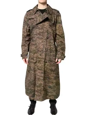 DOLCE & GABBANA Dolce & Gabbana Camouflage Print Double-Breasted Trench Coat