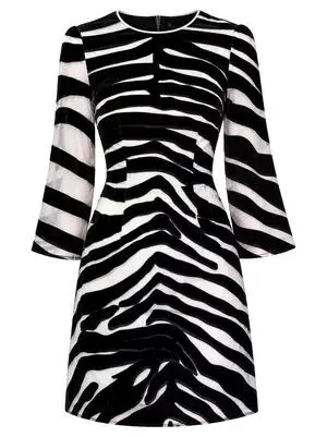 DOLCE & GABBANA Dolce & Gabbana Zebra Print A-Line Mini Dress