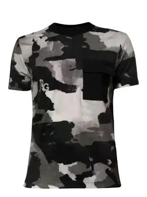 Dolce & Gabbana Camouflage-print Pocket T-shirt - Black
