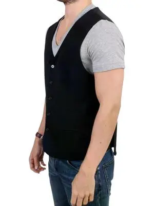 Costume National V-neck Button-up Waistcoat - Black