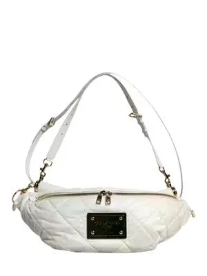 Dolce & Gabbana Quilted Logo Plaque Belt Bag - White