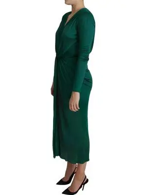DOLCE & GABBANA Dolce & Gabbana Long-Sleeved V-Neck Midi Dress