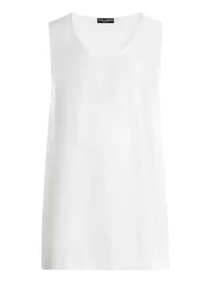 Dolce & Gabbana Silk Twill Tank Top - White