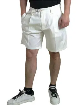 Dolce & Gabbana Pleated Buckled Shorts - White
