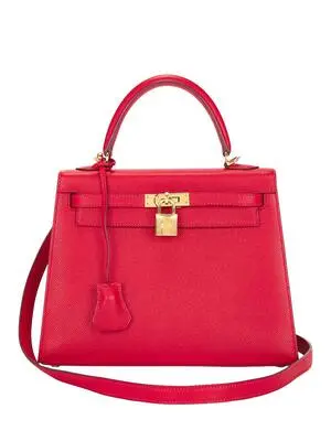 FWRD RENEW Hermes Veau Epsom Kelly 25 Handbag - Rouge