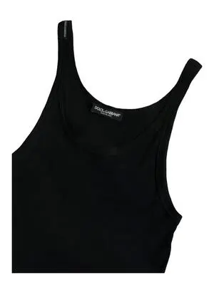 Dolce & Gabbana Ribbed-knit Scoop Neck Tank - Black