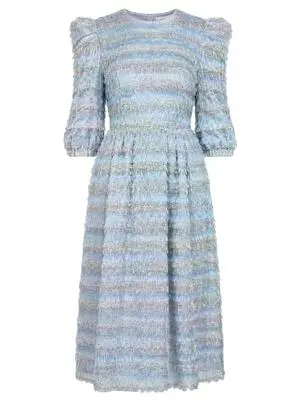 DOLCE & GABBANA Dolce & Gabbana Striped Midi Dress With Fringe Detail