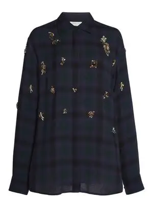 Dries Van Noten Embellished Shirt - Plaid
