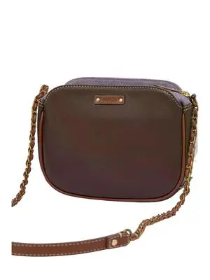 SESSUN Woven-panel Leather Shoulder Bag - Brown