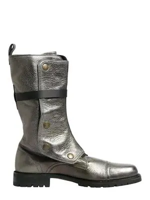 Dolce & Gabbana Multi-buckle Metallic Boots - Silver