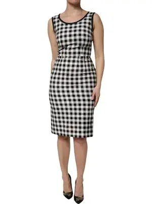 DOLCE & GABBANA Dolce & Gabbana Gingham Check Sleeveless Midi Dress