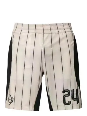 Dolce & Gabbana Dg Logo Pinstripe Shorts - Neutrals