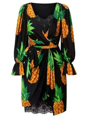 DOLCE & GABBANA Dolce & Gabbana Printed Wrap Mini Dress