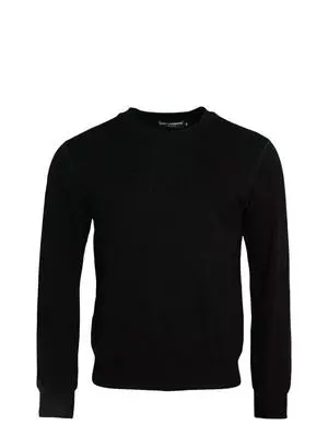 Dolce & Gabbana Logo-embossed Crew Neck Sweater - Black