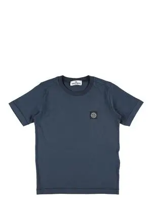 Stone Island T-shirt With Compass Patch - Blu