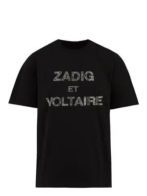 Zadig&Voltaire Tedda T-shirt With Rhinestones - Black