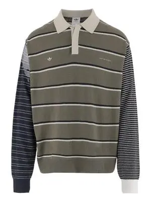 ADIDAS X SONG FOR THE MUTE Striped Cotton Blend Polo Shirt - Multi