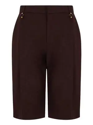 Elisabetta Franchi Wool Blend Bermuda Shorts - Brown