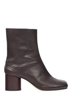 MAISON MARGIELA Ankle Boots With Tabi Toe And Block Heel - Plum