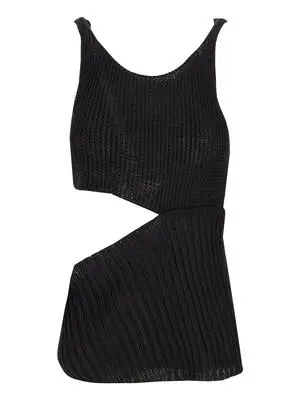 ANN DEMEULEMEESTER Asymmetrical Knitted Top - Black