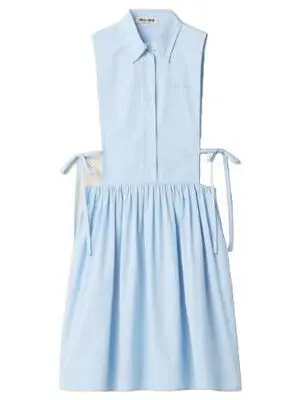Miu Miu Popeline Dress - Azzurro