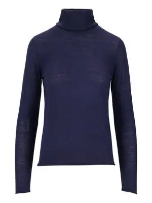 LA ROSE Sottomettimi Fitted Roll Neck Top - Blu