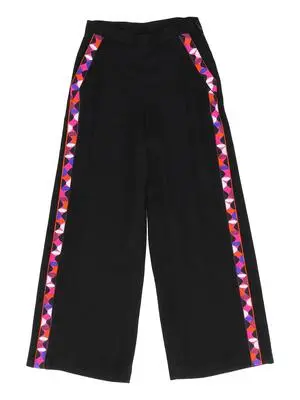 Emilio Pucci Black Trousers With Geometric Print Trim - Red