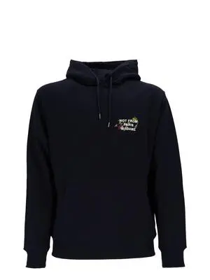 DR�LE DE MONSIEUR Dr Le De Monsieur Navy Vine Embroidered Slogan Hoodie - Blu