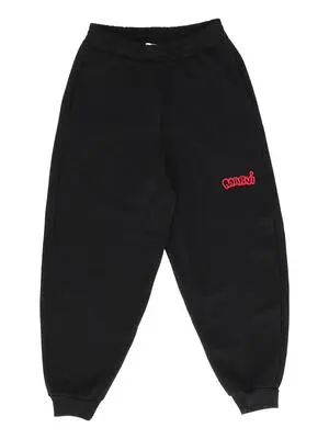 Marni Mp263u Black Joggers With Logo - Red