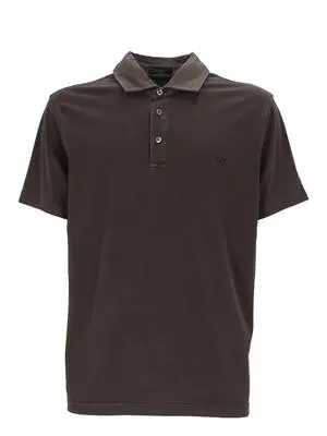 FAY Jersey Frosted Embroidery Polo Shirt - Red