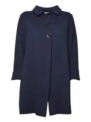CHARLOTT Navy Button-detailed Coat - Blu