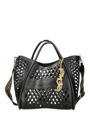 SENSI STUDIO Perforated Rubber Tote Bag With Logo Detail - Black