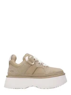 UGG Sneakers With Platform Sole And Lace-up Closure - Beige