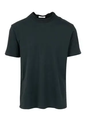 GRIFONI Cotton Crew Neck T-shirt With Back Logo - Pavement