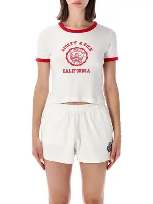 SPORTY & RICH California Ringer T-shirt - White Ruby
