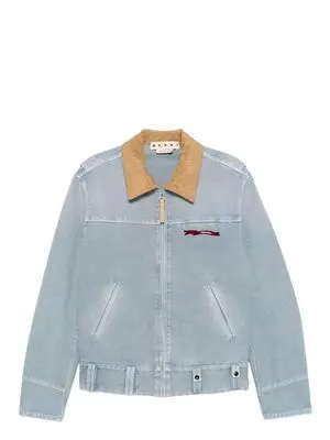 Marni Contrast Collar Zip-up Jacket - Blue