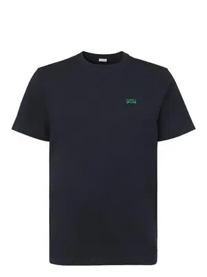 Loewe Logo Embroidered Cotton T-shirt - Blue