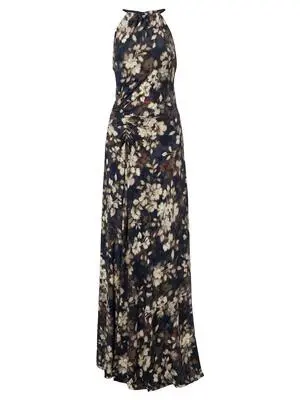 Simkhai Cerin Gathered Floral Halterneck Maxi Dress - Multicoloured