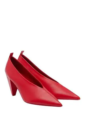 Loewe Origami Cubic Leather Pumps - Red