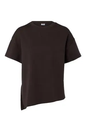 Loewe Anagram Asymmetrical Cotton-blend T-shirt - Brown