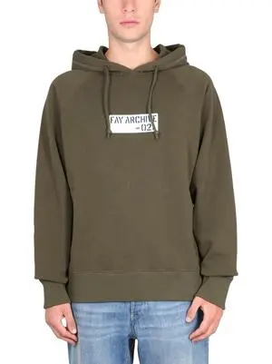 FAY Archive Sweatshirt With Drawstring Hood - Multicolor