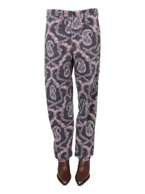 Etro Paisley Print Denim Pants - Multicolor