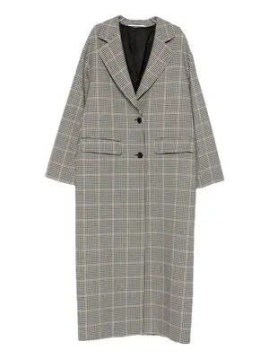 Tagliatore Wool Single-breasted Checked Overcoat - Black