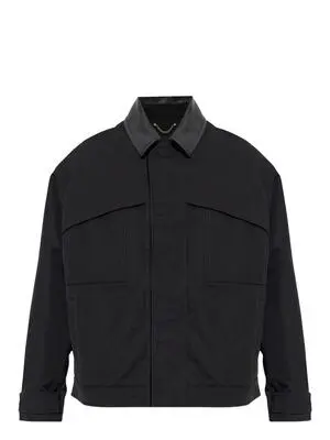 GOLDEN GOOSE Padded Jacket With Leather Collar - Black